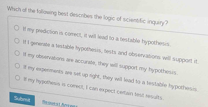 Solved: Which of the following best describes the logic of scientific ...