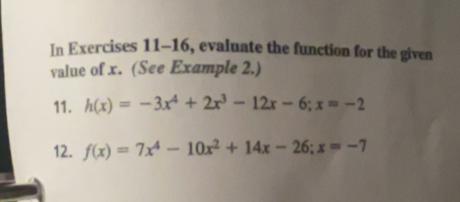 Solved: In Exercises 11-16, evaluate the function for the given value ...