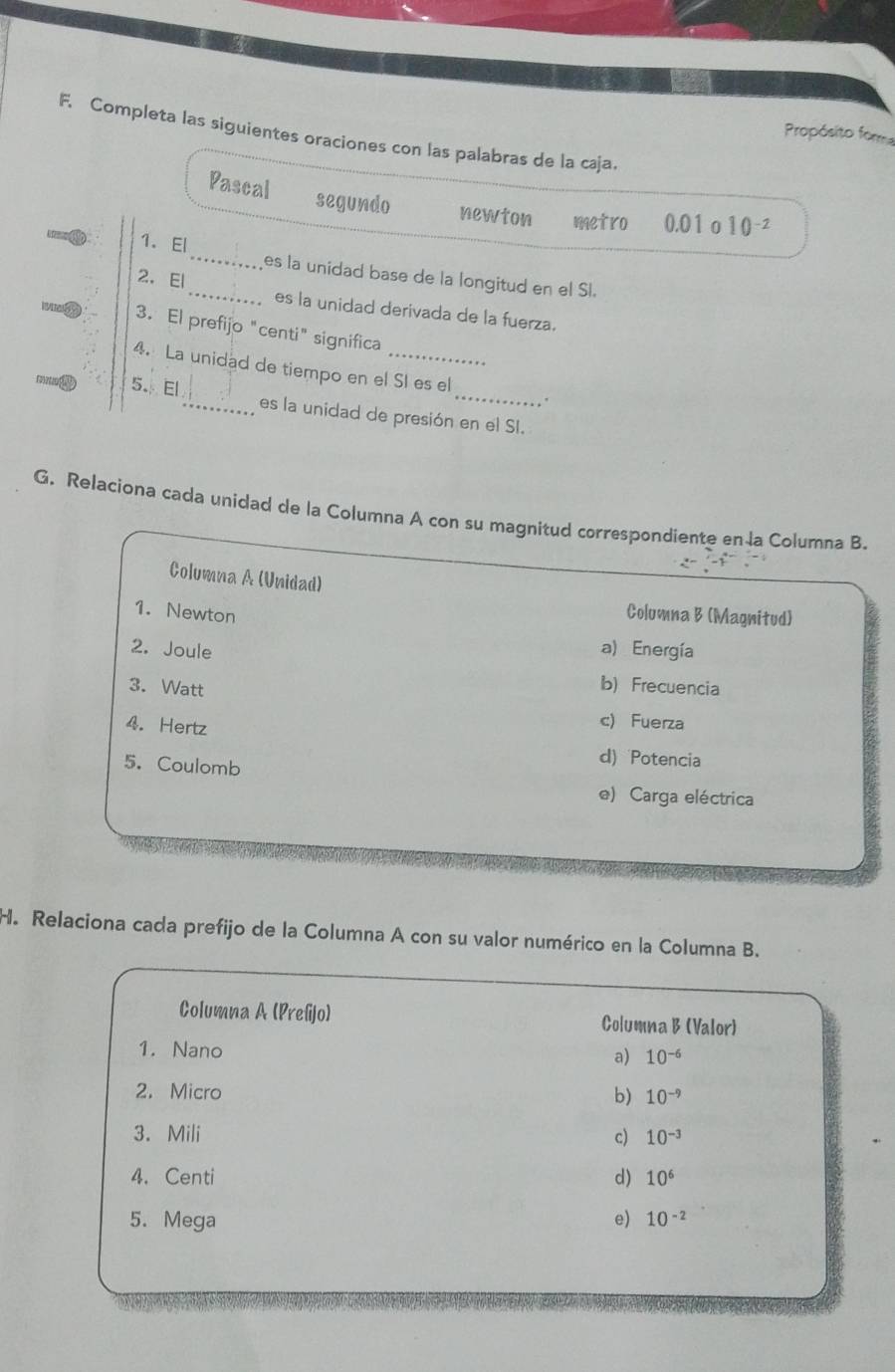 Resuelto:Completa las siguientes oraciones con las palabras de la caja ...