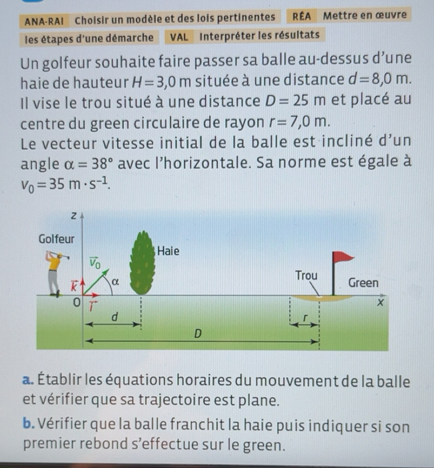 Résolu :ANA-RAI Choisir un modèle et des lois pertinentes RÉA Mettre en ...