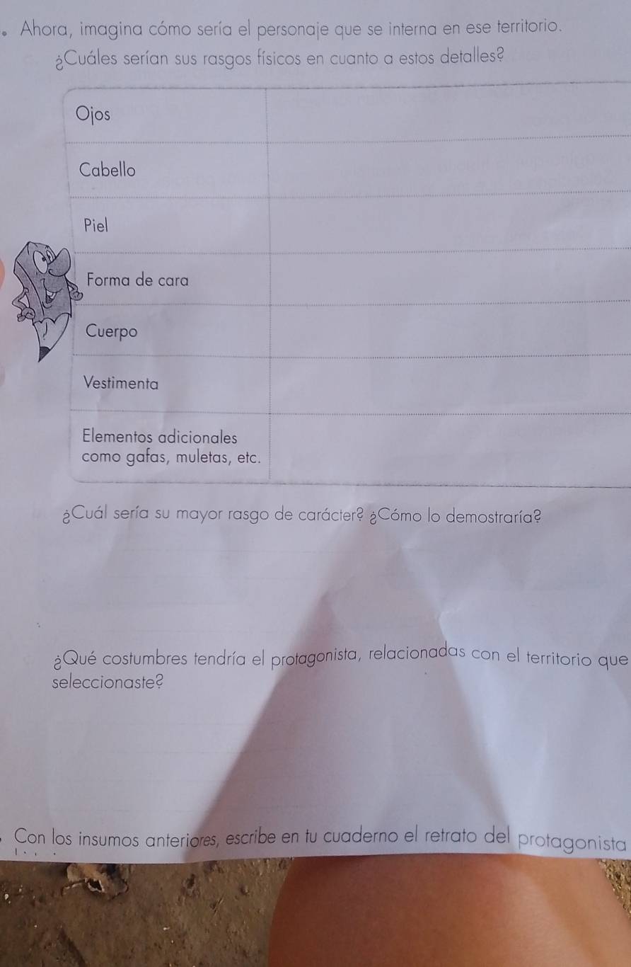 Resuelto:Ahora, imagina cómo sería el personaje que se interna en ese ...