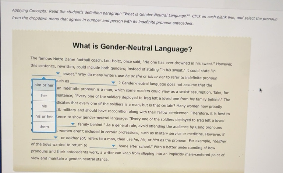 Solved: Applying Concepts: Read the student's definition paragraph ...