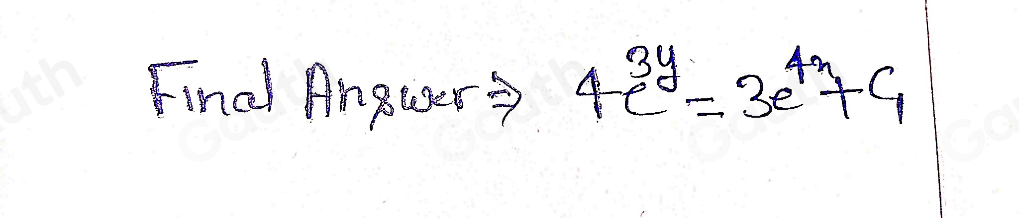 Solved: a dy/dx =e^(4x-3y) [Calculus]