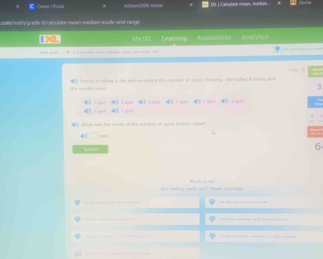Solved: Clever | Portal x Achieve3000: Home IXL | Calculate mean ...