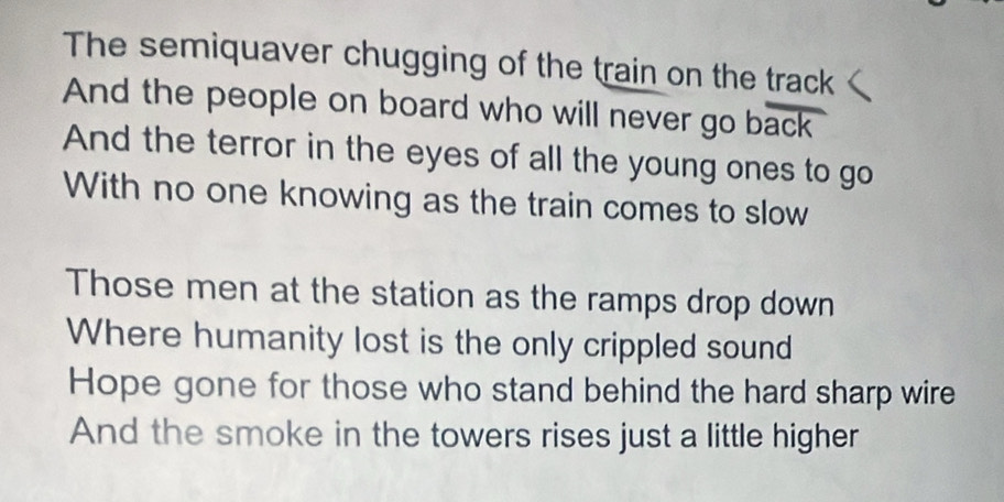 Solved: The semiquaver chugging of the train on the track And the ...