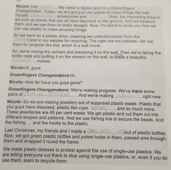 Risolto:Nicole: Hey_ My name is Nicole and I'm a Greenfingers ...