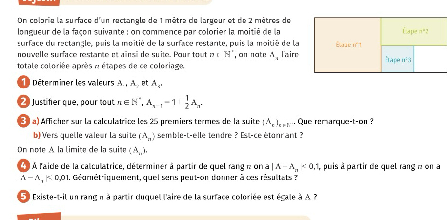 Résolu :On colorie la surface d’un rectangle de 1 mètre de largeur et ...