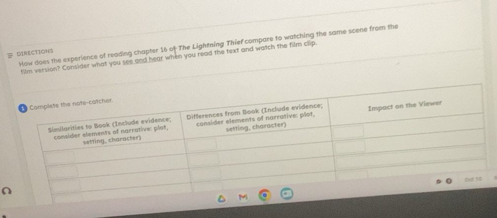 Solved: How does the experience of reading chapter 16 of The Lightning ...