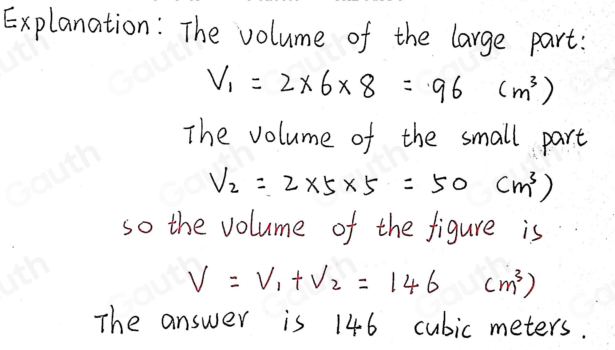 Solved: The figure is formed by joining two rectangular prisms. What is ...