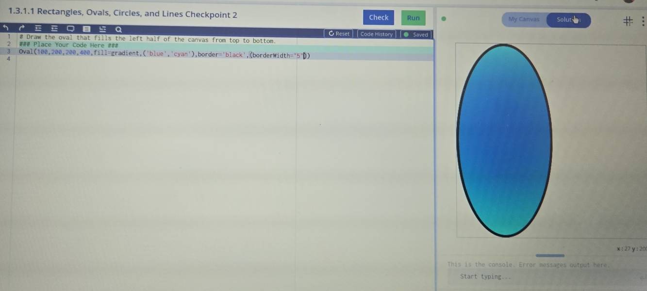 Solved: Rectangles, Ovals, Circles, and Lines Checkpoint 2 My Canvas ...