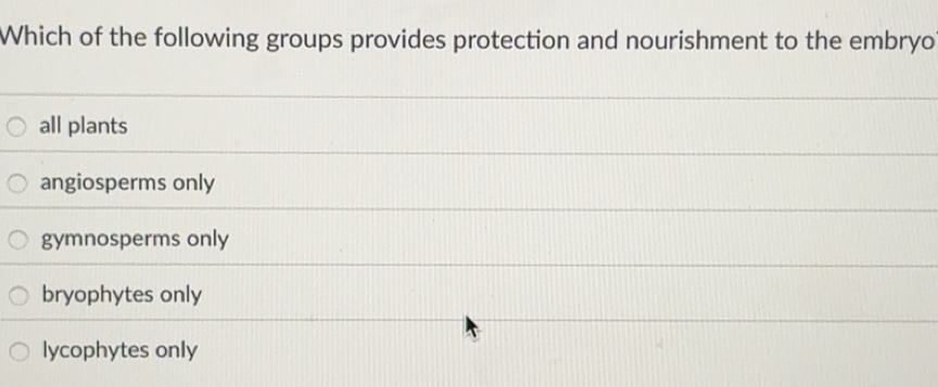 Solved: Which of the following groups provides protection and ...