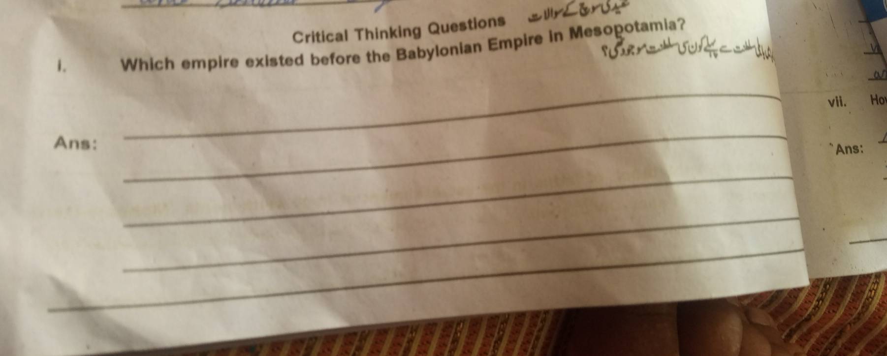 Solved: Critical Thinking Questions i. Which empire existed before the ...