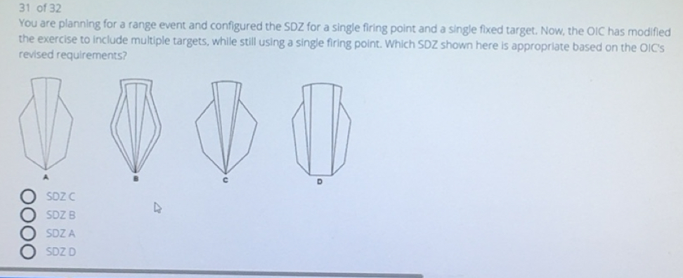 Solved: of 32 You are planning for a range event and configured the SDZ ...