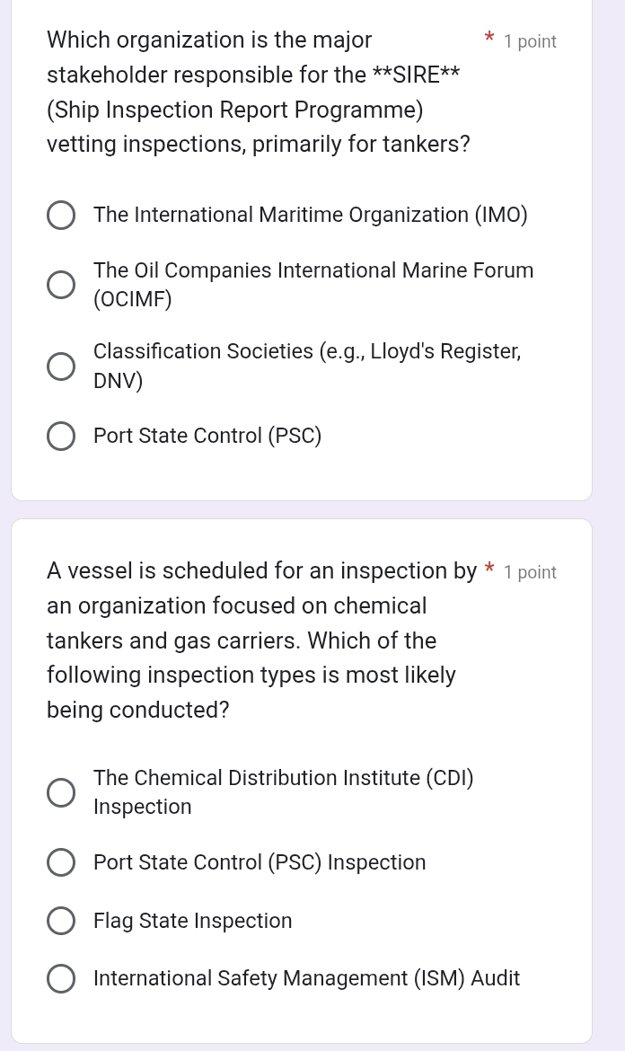 Solved: Which organization is the major 1 point stakeholder responsible ...