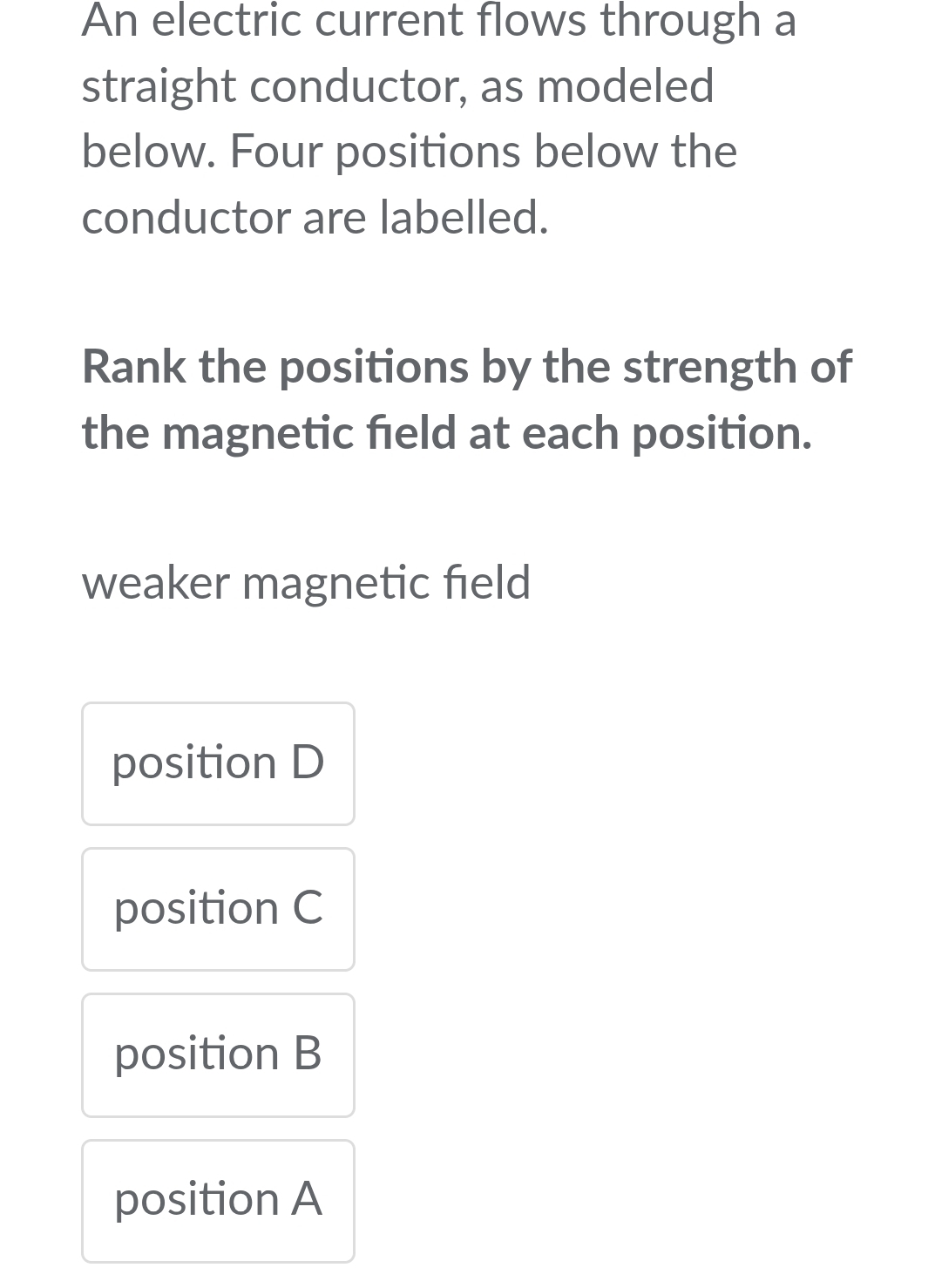 Solved: An electric current flows through a straight conductor, as ...