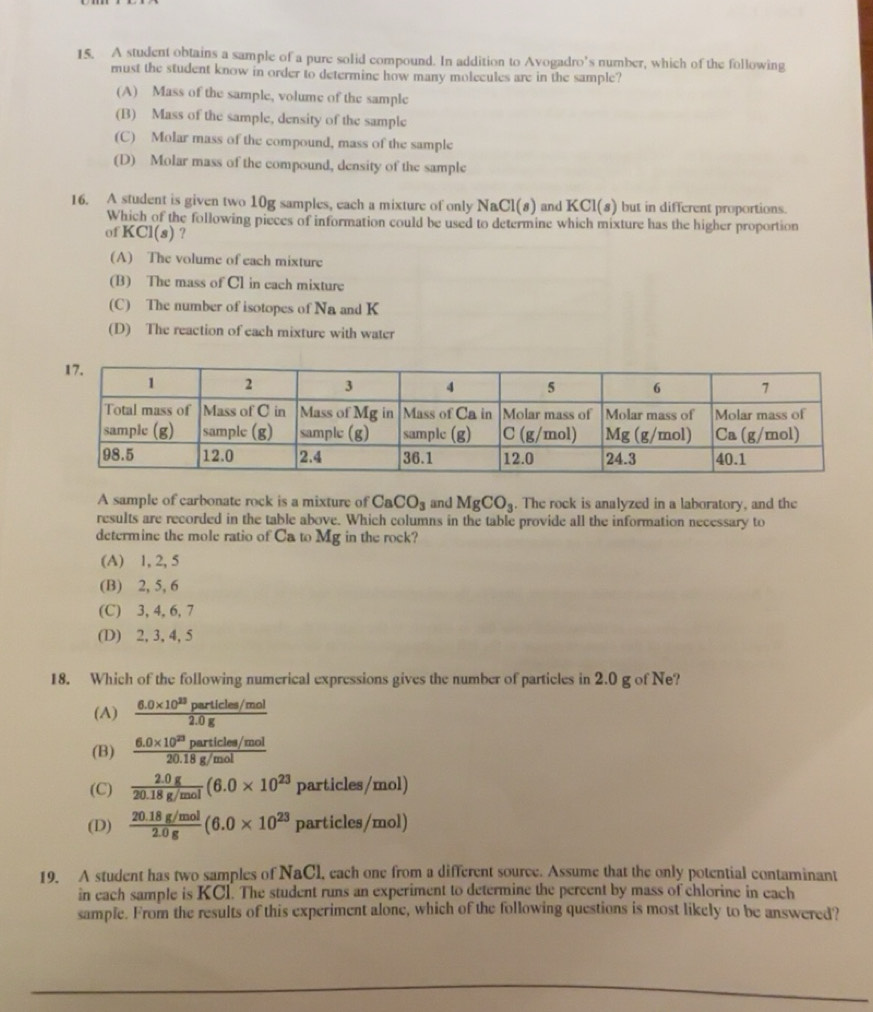 Solved: A student obtains a sample of a pure solid compound. In ...