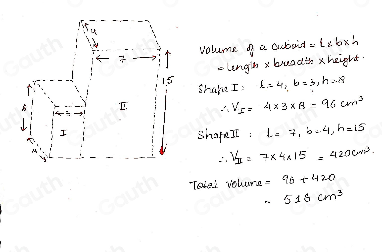 Solved: The cross-section of the prism below is a compound shape formed ...