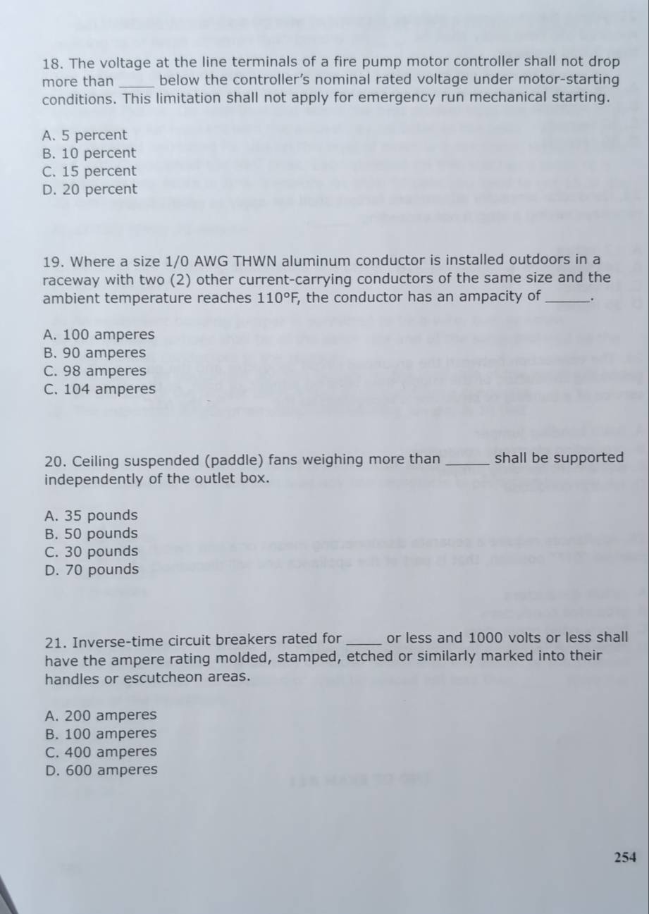 Solved: The voltage at the line terminals of a fire pump motor ...