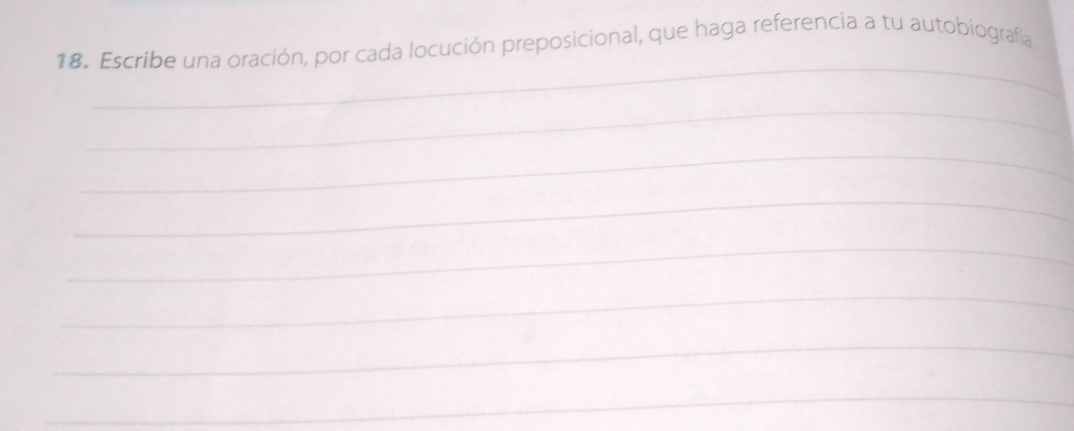 Resuelto:Escribe una oración, por cada locución preposicional, que haga ...