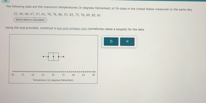 Solved: The following data are the maximum temperatures (in degrees ...