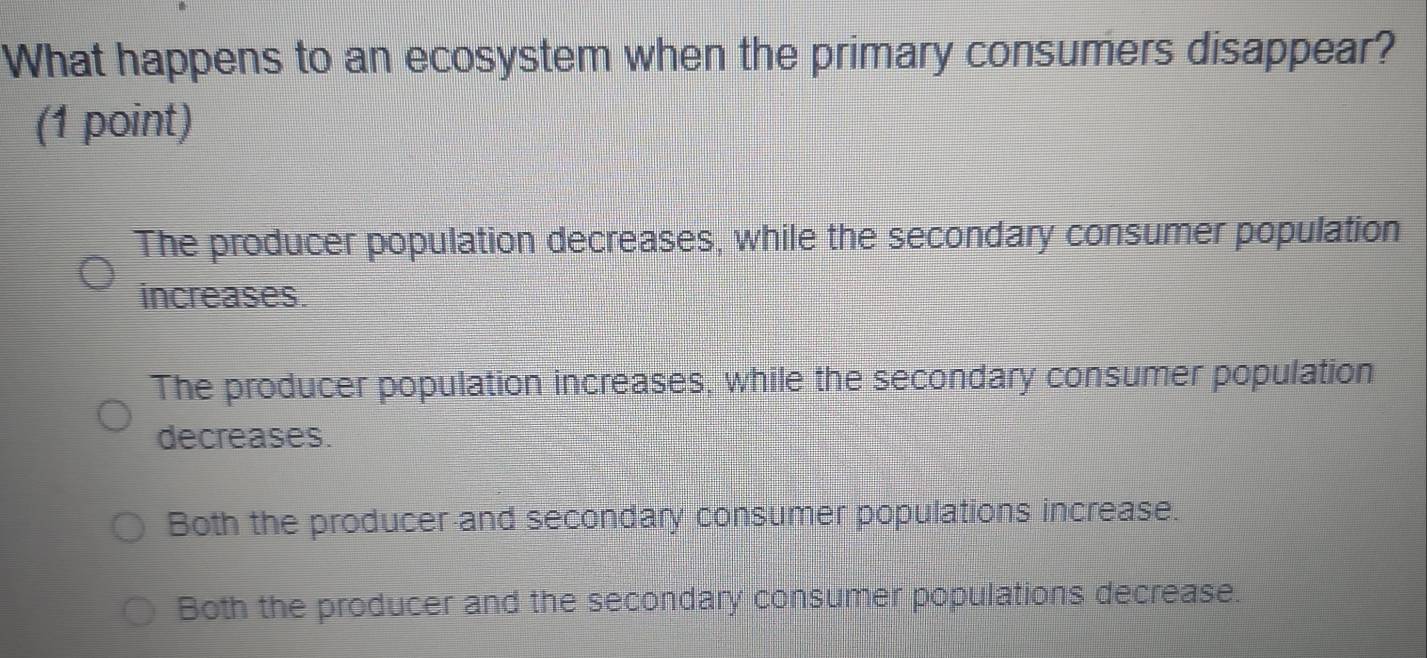 Solved: What happens to an ecosystem when the primary consumers ...