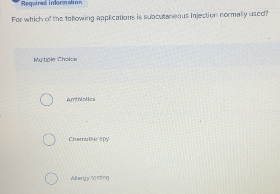 Solved: Required information For which of the following applications is ...