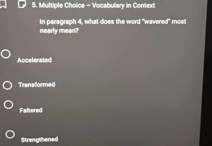 Solved: Vocabulary in Context In paragraph 4, what does the word ...