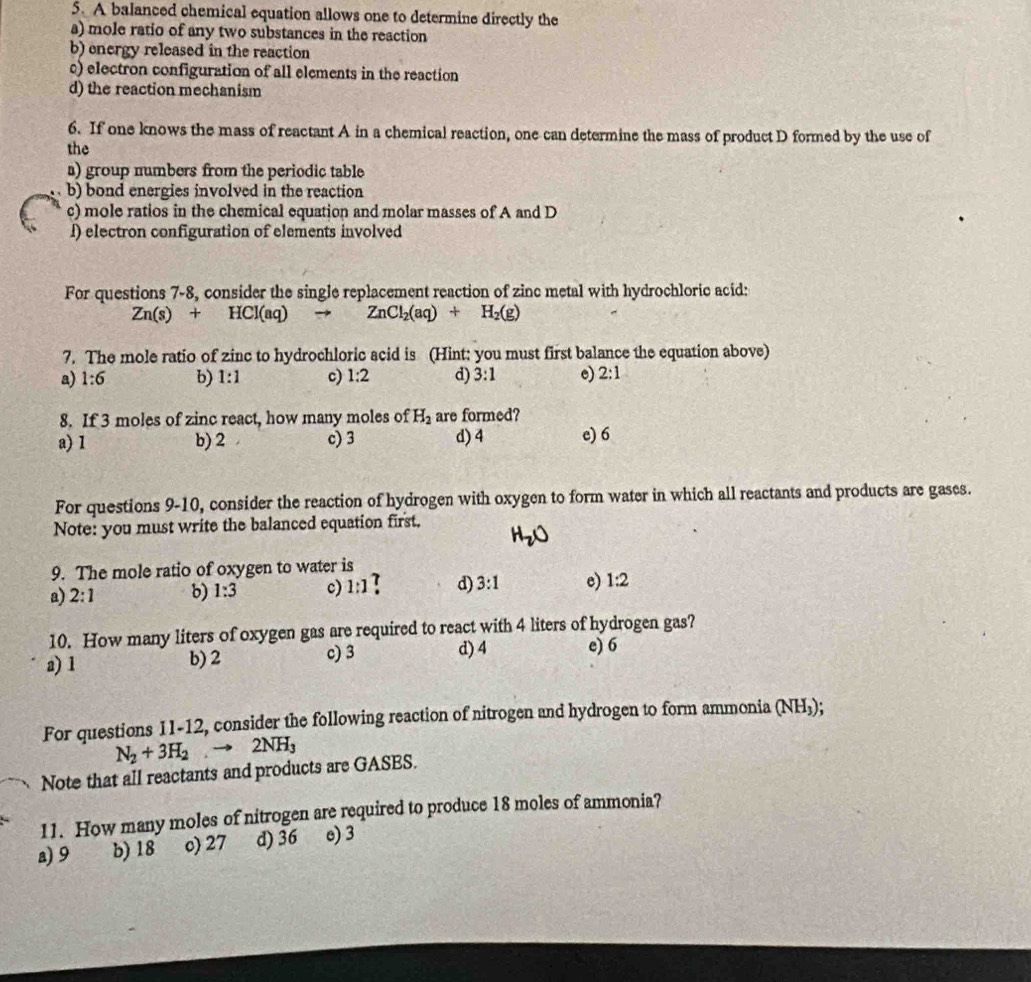 Solved: A balanced chemical equation allows one to determine directly ...