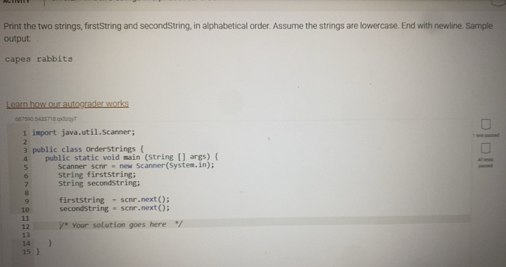 Solved: Print the two strings, firstString and secondString, in ...