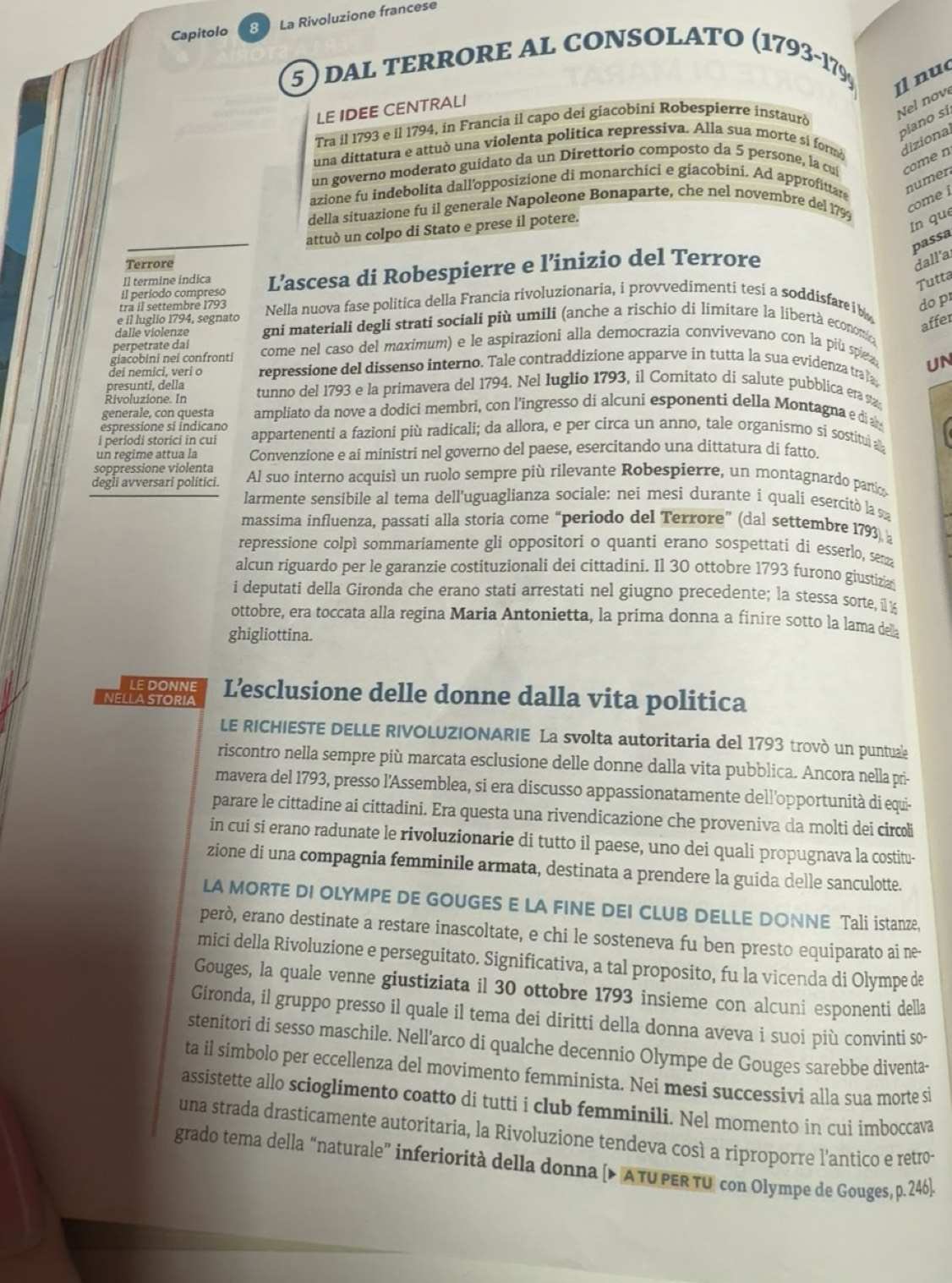 Risolto:Capitolo 8 La Rivoluzione francese 5 ) DAL TERRORE AL CONSOLATO ...