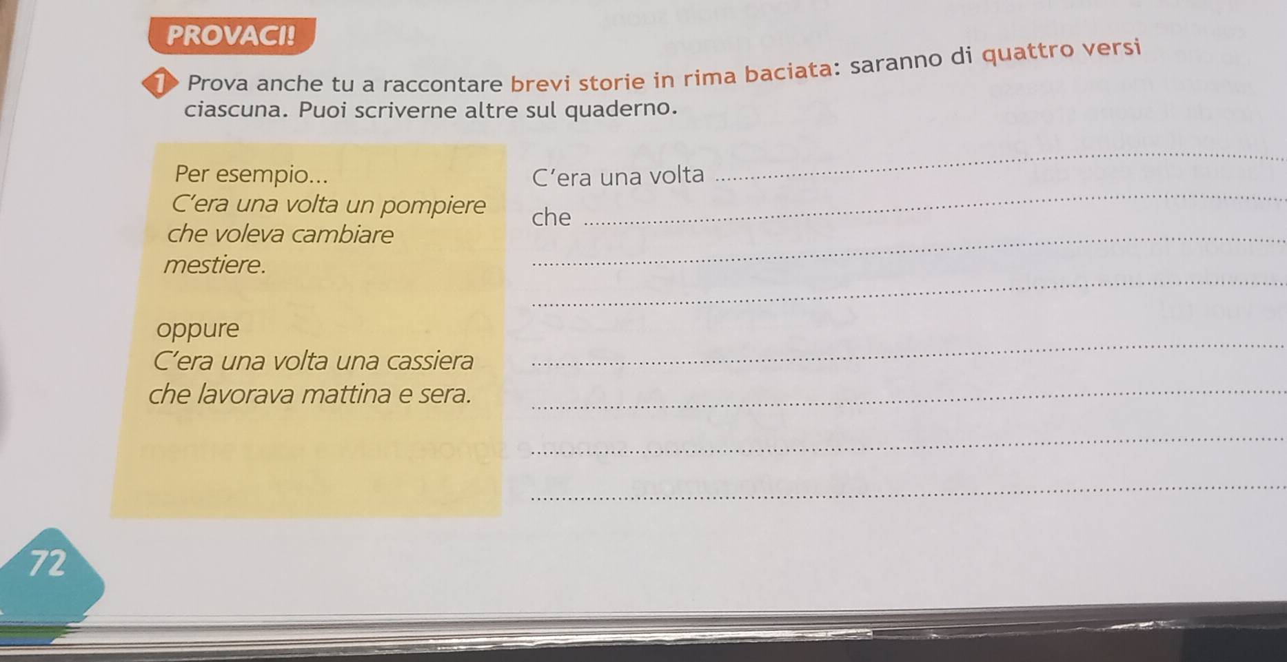 Risolto:PROVACI! Prova anche tu a raccontare brevi storie in rima ...