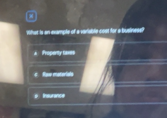 Solved: What is an example of a variable cost for a business? A ...