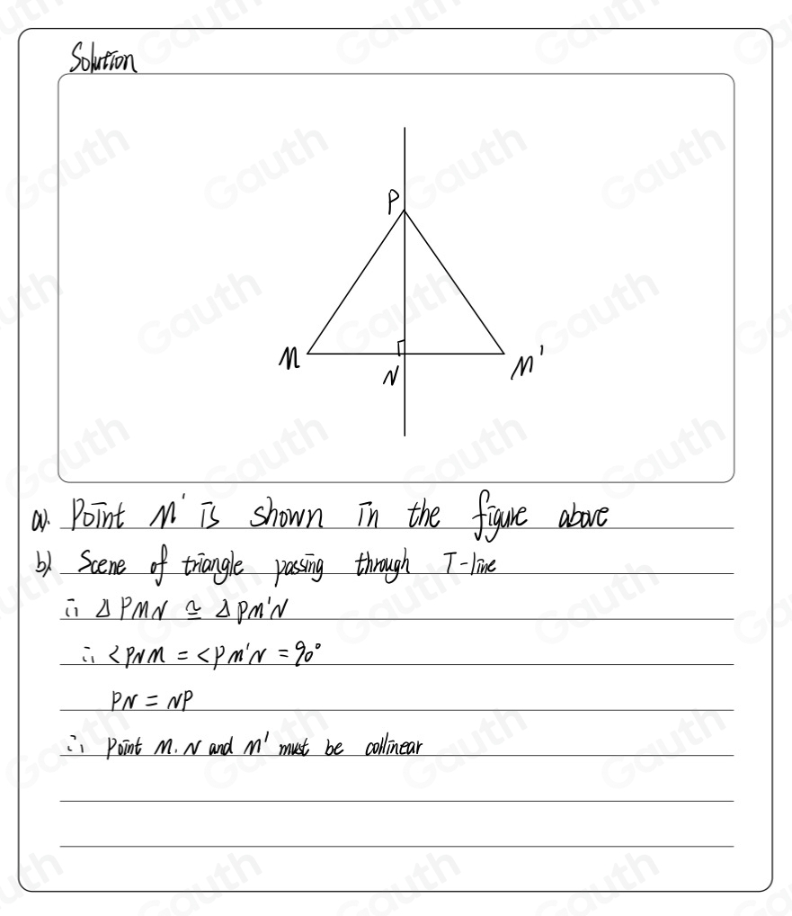 Solved: Right triangle MNP is shown below. Side overline NP lies on ...
