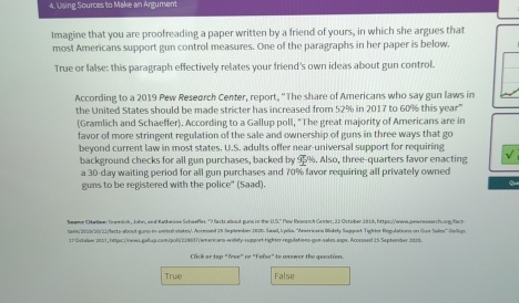 Solved: Using Sources to Make an Argument Imagine that you are ...