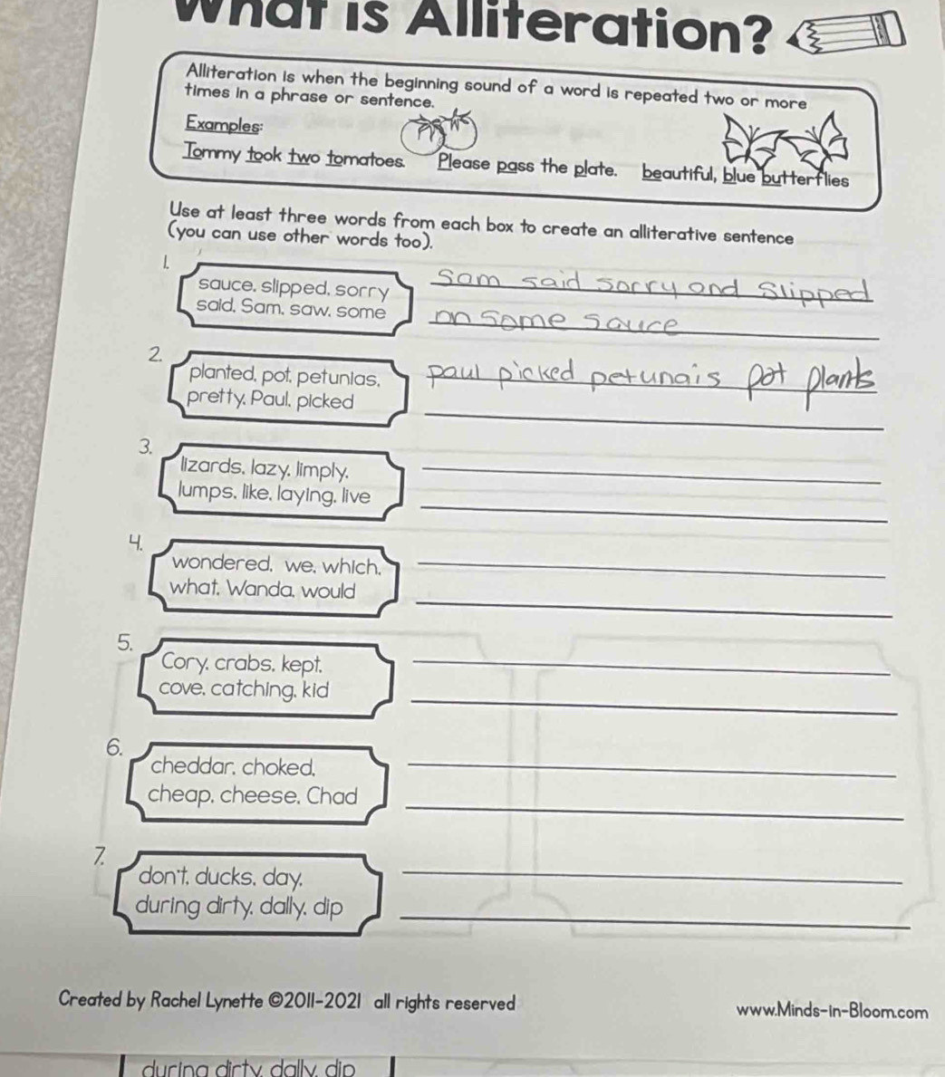 Solved: What is Alliteration? Alliteration is when the beginning sound ...