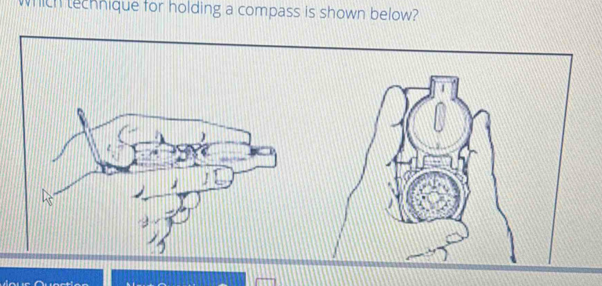 Solved: Wich technique for holding a compass is shown below? [Math]