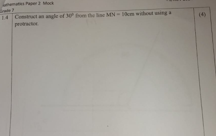 Solved: athematics Paper 2 Mock Grade 7 without using a (4) 1.4 ...