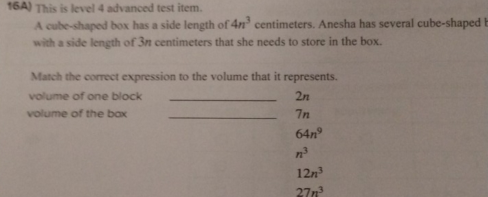 Solved: 16A) This is level 4 advanced test item. A cube-shaped box has ...