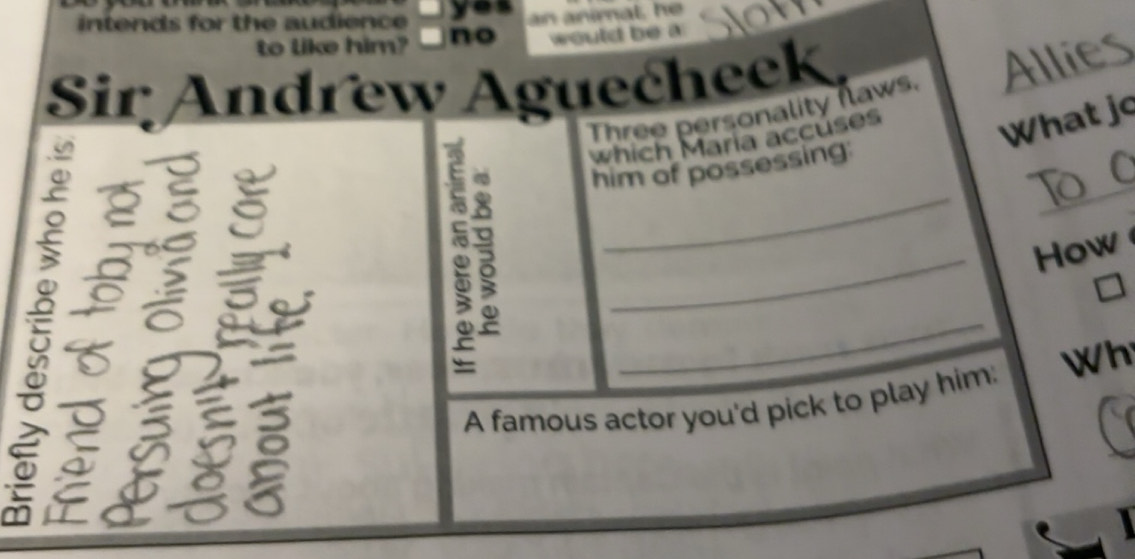 Solved: intends for the audience yes an animat, h e to like him? no ...