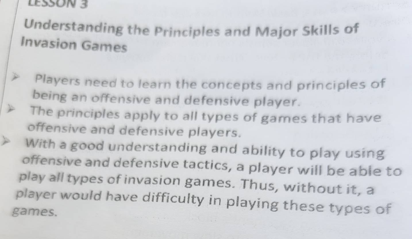 Solved: LESSON 3 Understanding the Principles and Major Skills of ...