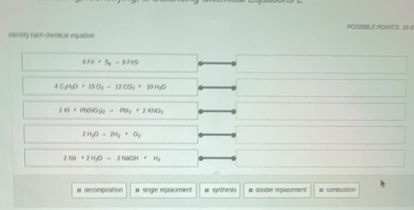 Gelöst:POSBIBLE POINT S 16 1 identity each chemical equation 8Fe+5_3 ...