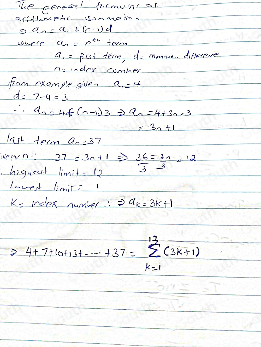Solved: Express the sum using summation notation. Use the lower limit ...