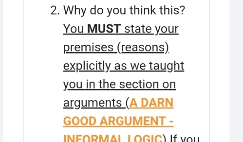 Solved: Why do you think this? You MUST state your premises (reasons ...