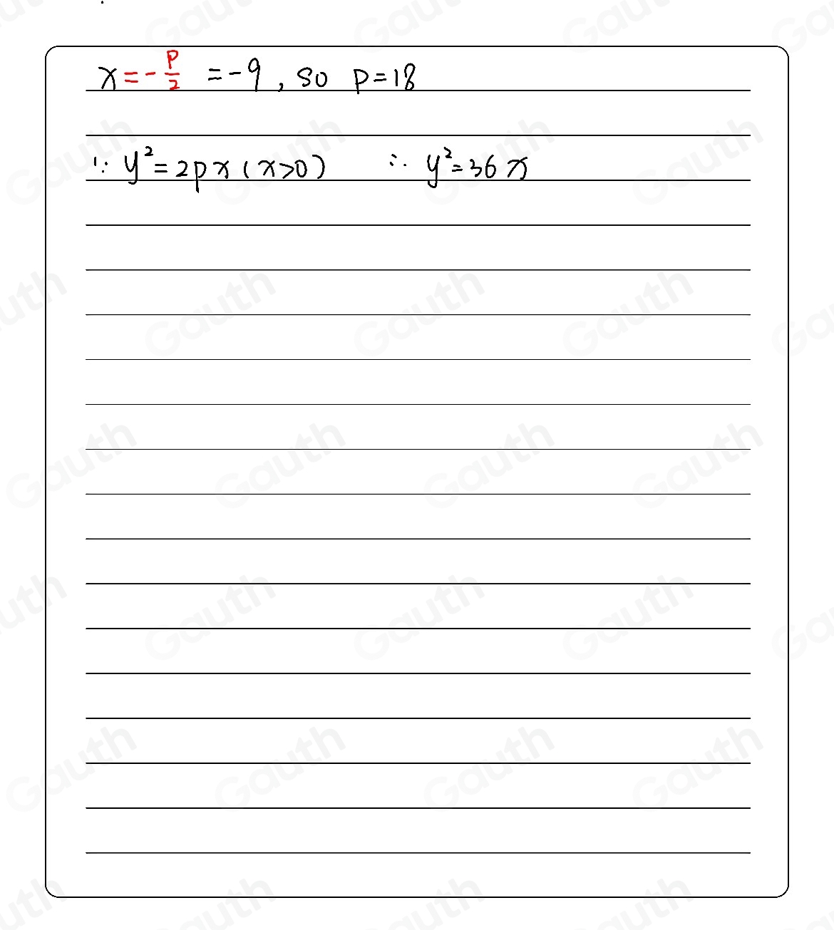 Solved: A parabola can be drawn given a focus of (-7,7) and a directrix ...