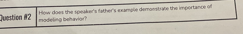Solved: How does the speaker's father's example demonstrate the ...
