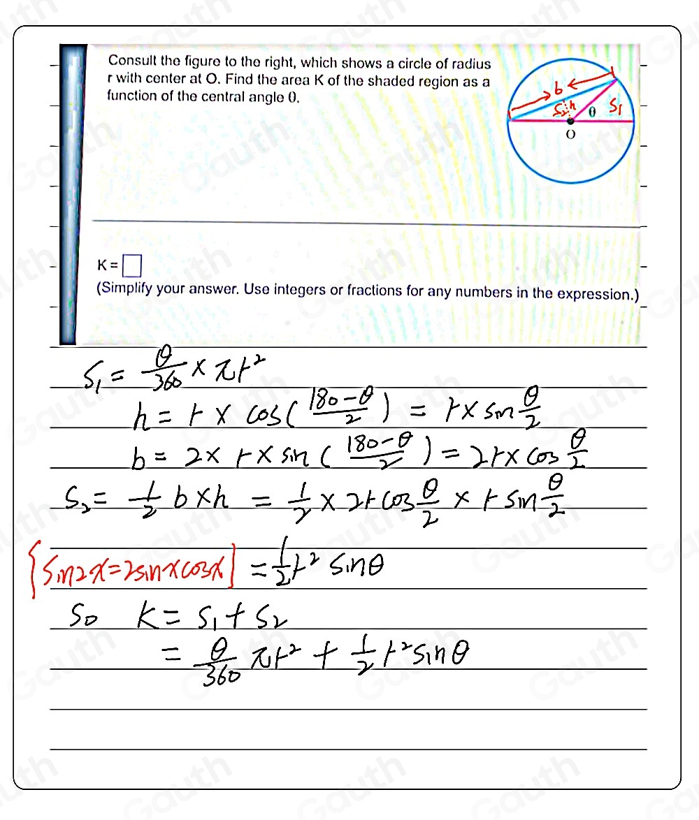Solved: Consult the figure to the right, which shows a circle of radius ...