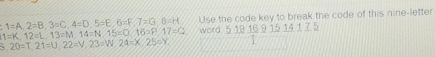 Solved: 1=A, 2=B, 3=C, 4=D, 5=E, 6=F, 7=G, 8=H Use the code key to ...