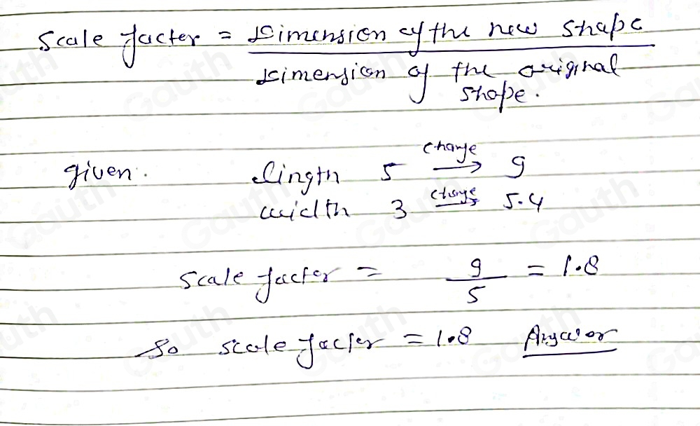 Solved: What scale factor was used to enlarge the rectangle in the ...