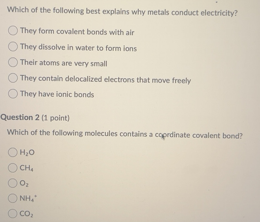 Resuelto:Which of the following best explains why metals conduct ...