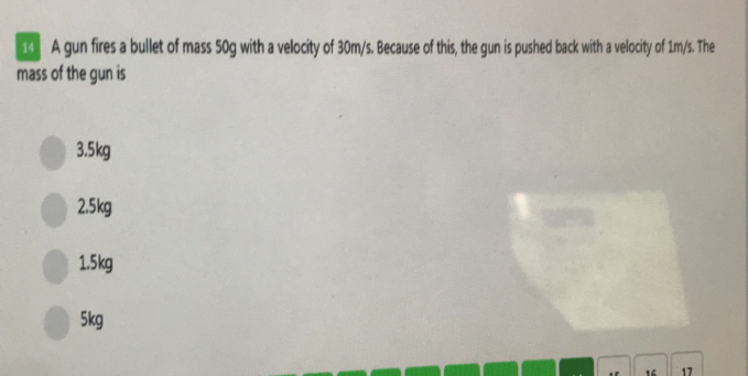 Solved: A gun fires a bullet of mass 50g with a velocity of 30m/s ...